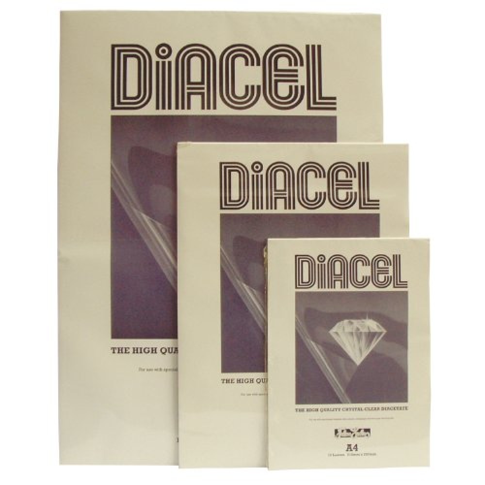 Diacel Clear Acetate 115 micron A3 Pack of 15 Sheets | Prizma Graphics