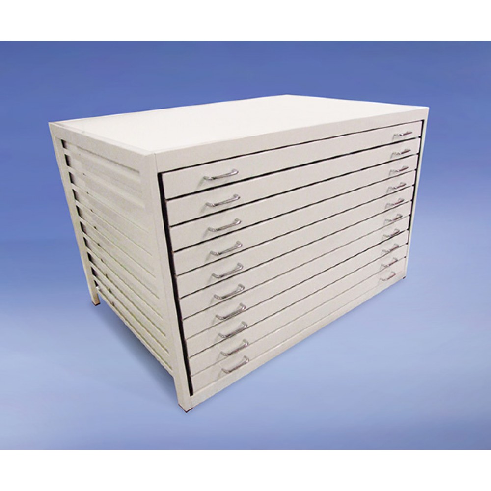 A1 10 Drawer Modern Metal Planchest | Prizma Graphics