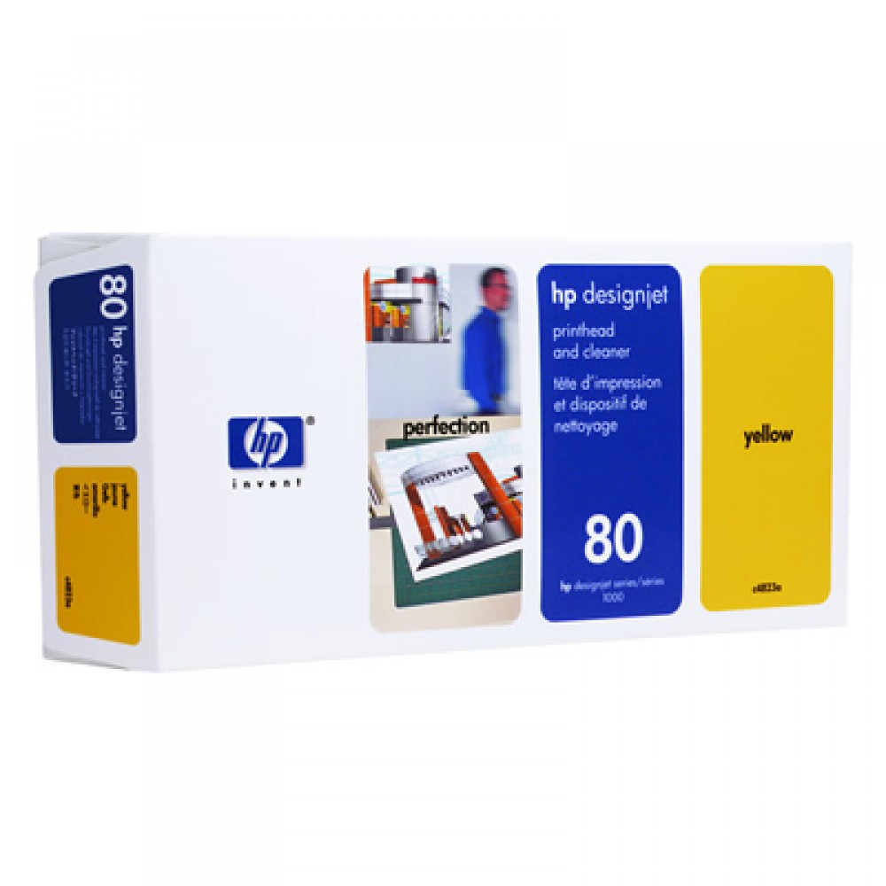 HP 80 C4823A No 80 Yellow Print Head + Cleaner | Prizma Graphics